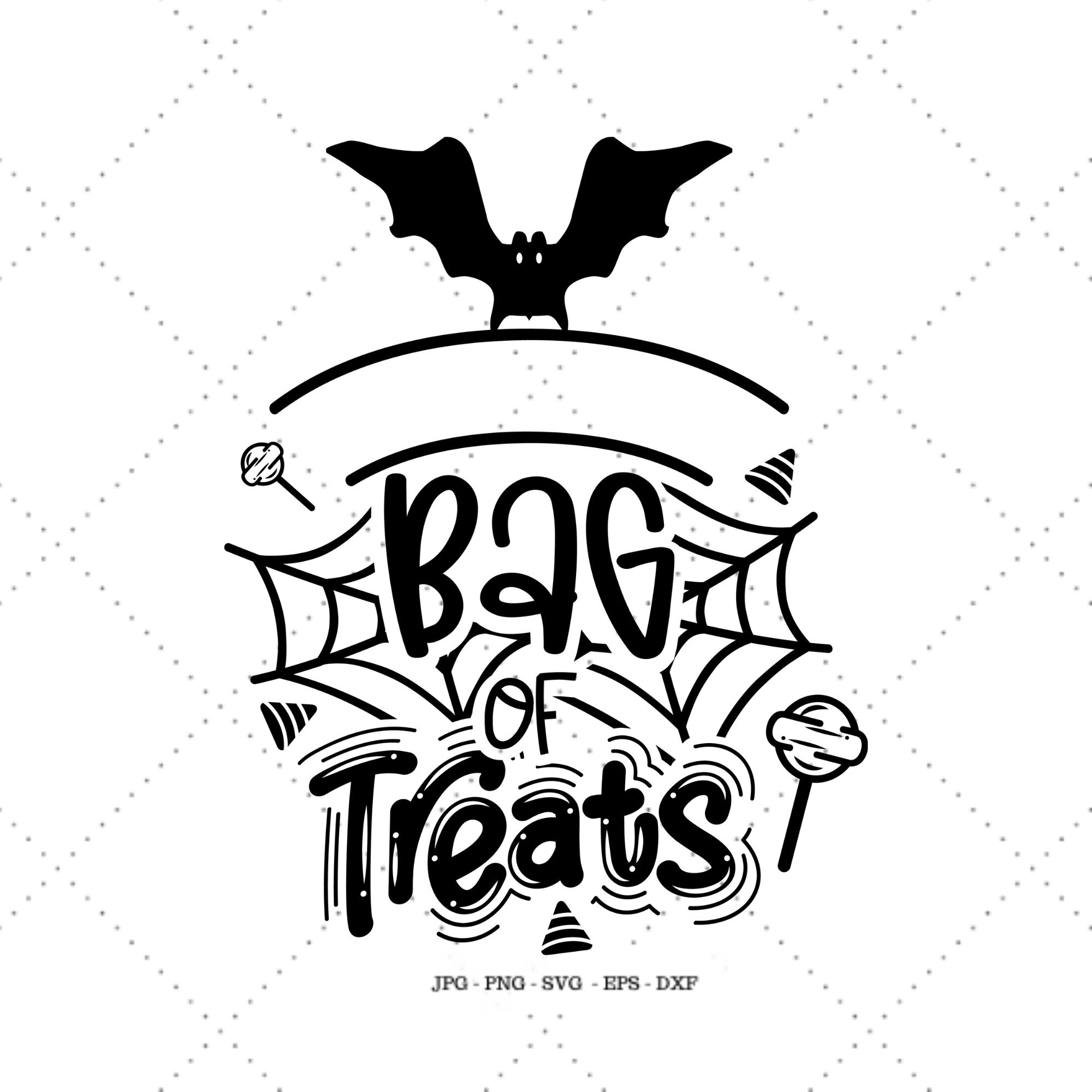 Trick or Treat Bag Candy Treat Bag Printable Bag Goodie - Etsy