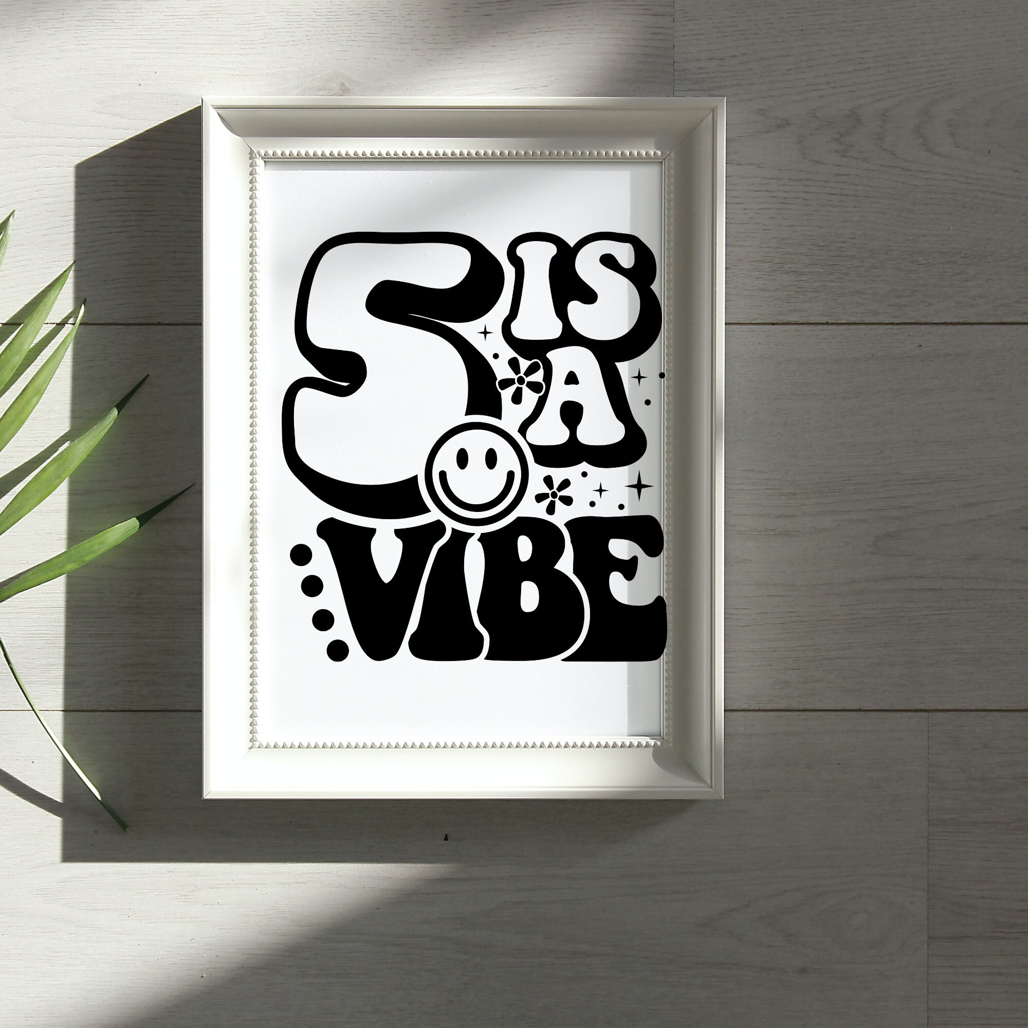 Five is A Vibe Five Year Old 5th Birthday Svg Birthday - Etsy