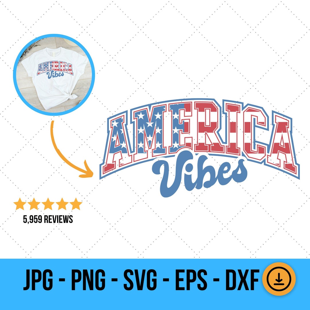 America Vibes Svg, Retro Svg, Vintage USA Png File, 4th of July Kids ...