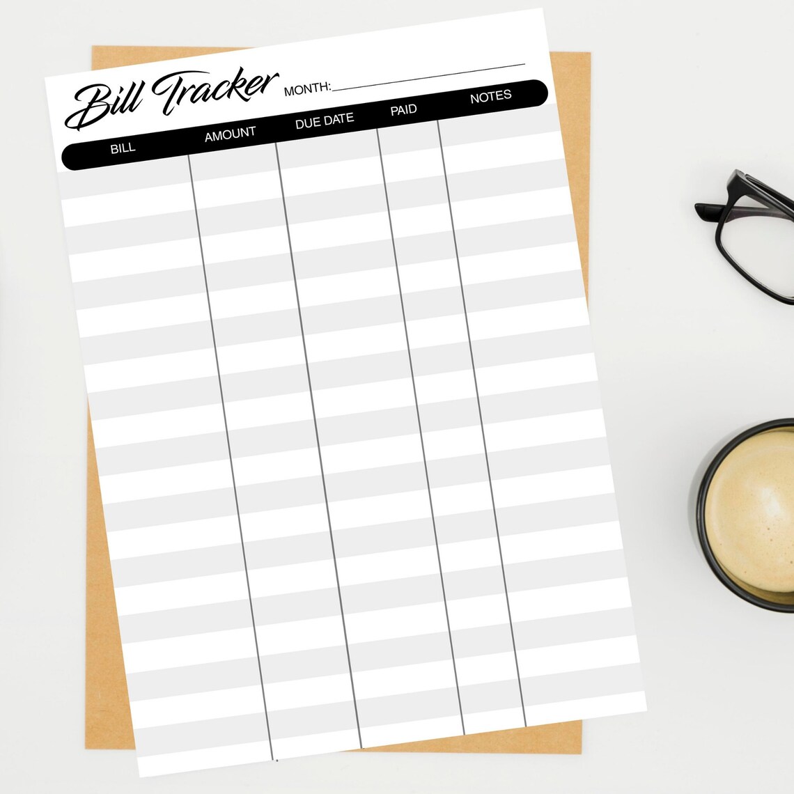 Expense Tracker, Monthly Bills, Bill Tracker, Digital Download, Easy to ...