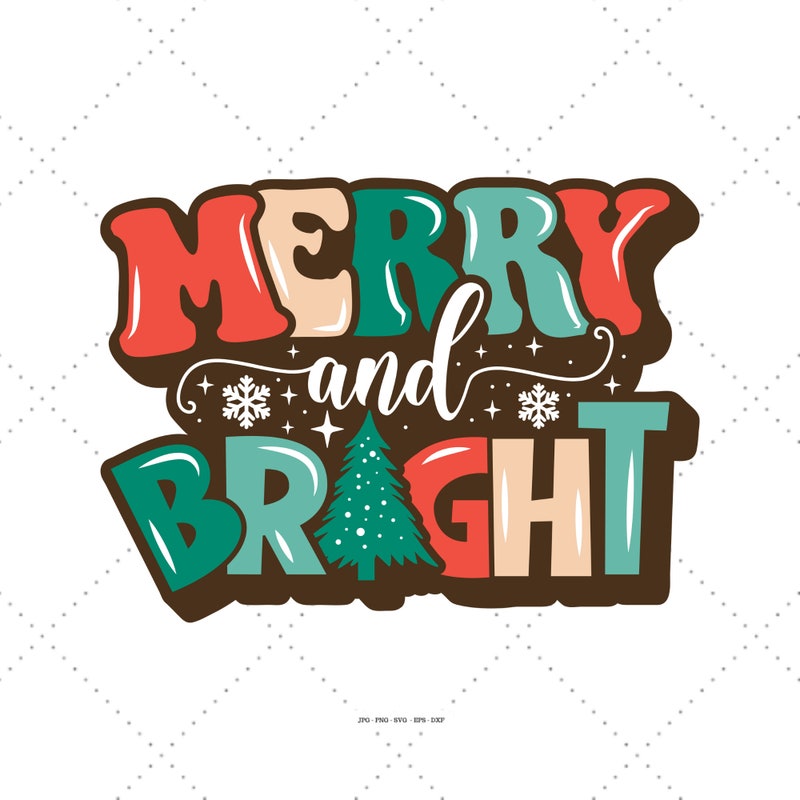 Merry and Bright Svg - Etsy