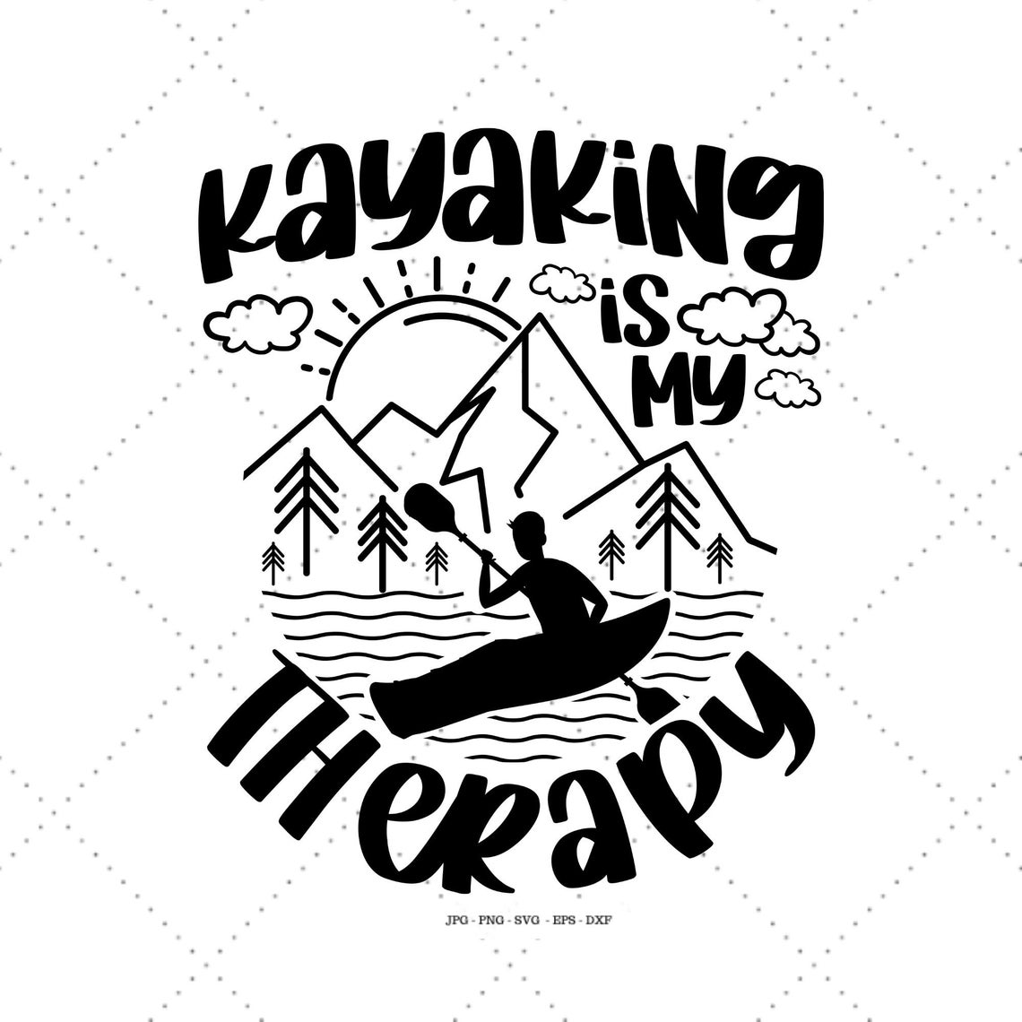Kayaking Svg, Camping Svg, Lake and Mountain, Cute Summer Svg, Nature ...