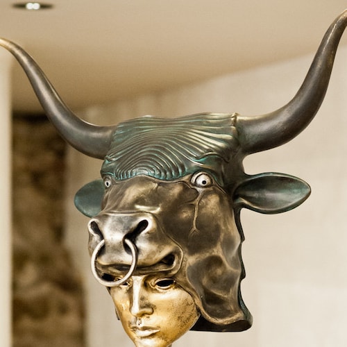 Minotaur Bull Mask Mythological Beast Taurus Black Bull - Etsy Israel