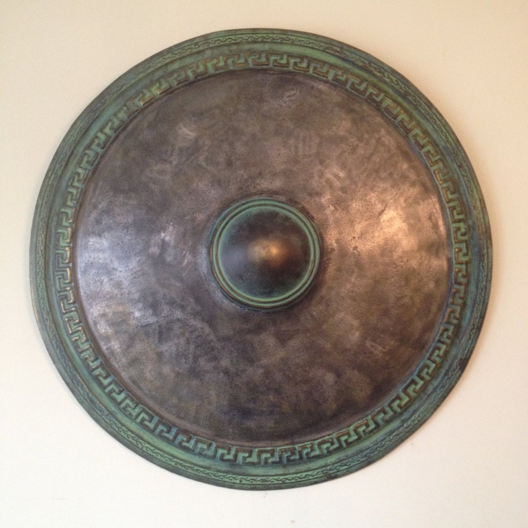 Rustic Wall Decor, Replica Greek Shield, Ancient Wall Dekor, Rustic ...
