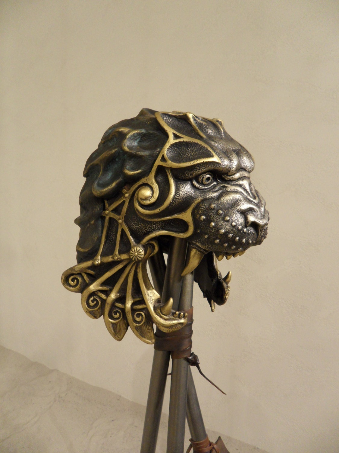 Lion Gladiator Mask: Animal Masquerade Helmet, Larp Costume - Etsy