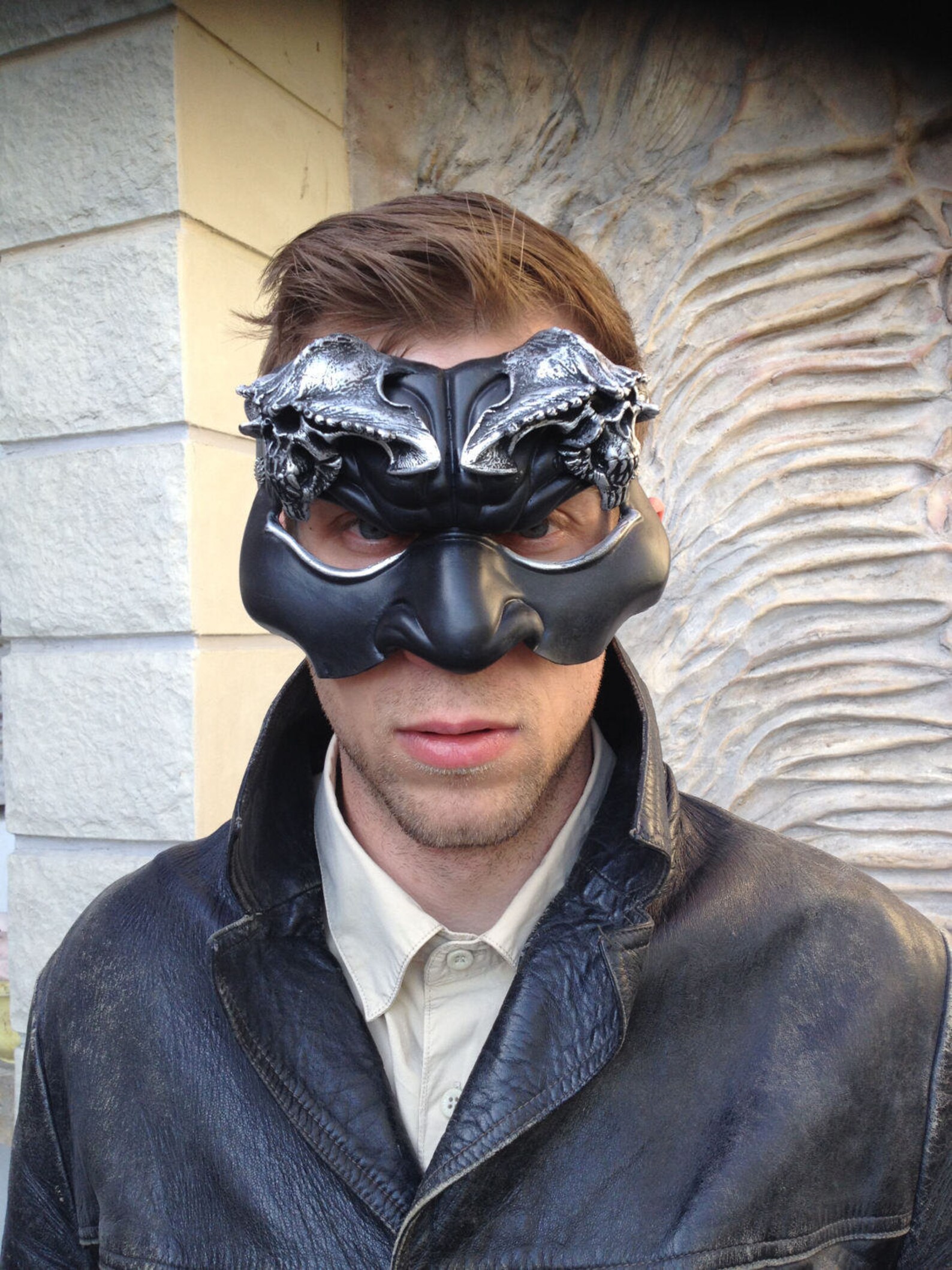 Black mask Halloween Mask Skull Mask Halloween Mask | Etsy