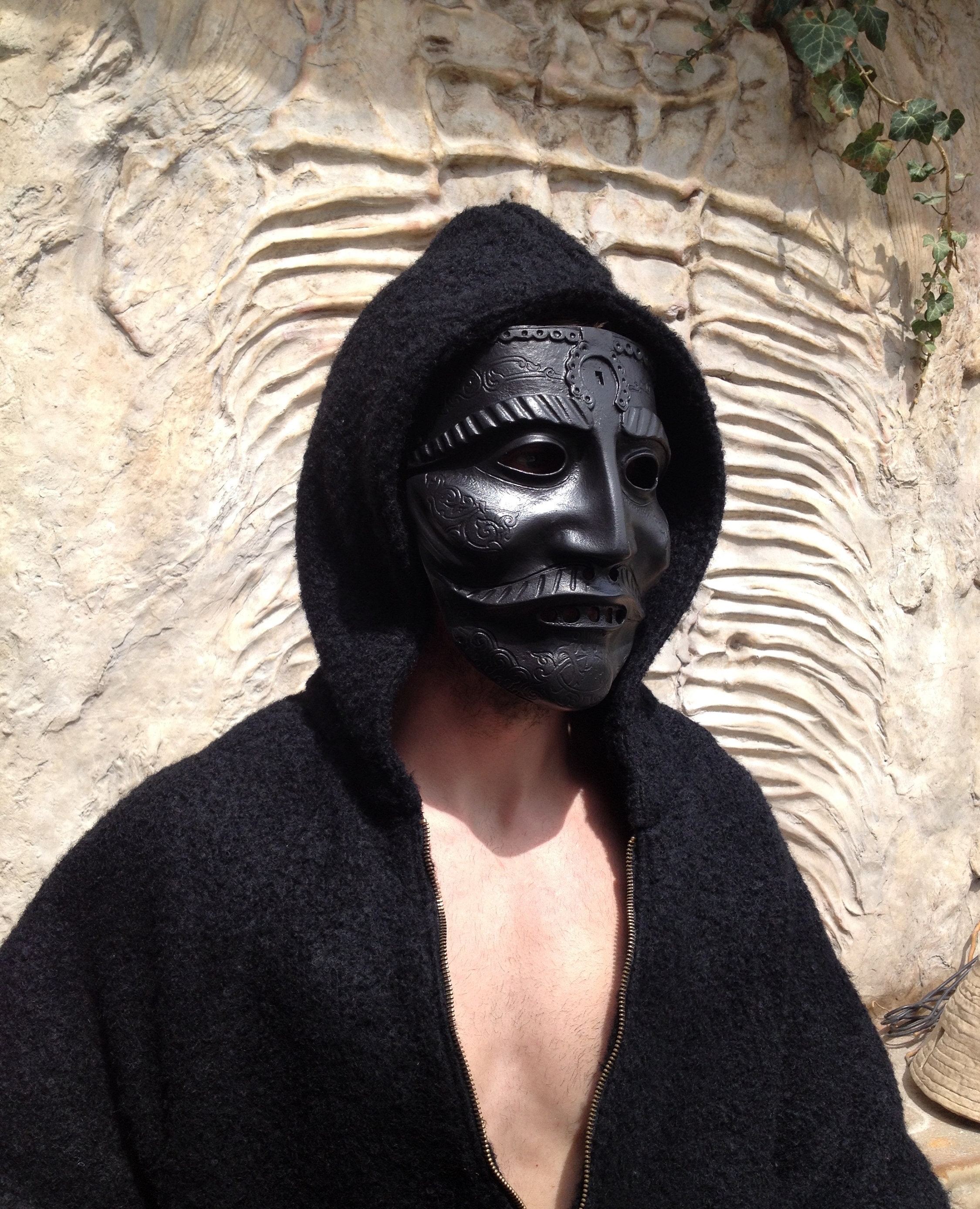 Black Mask Men's Masks Gothic Mask Halloween Accessory | Etsy