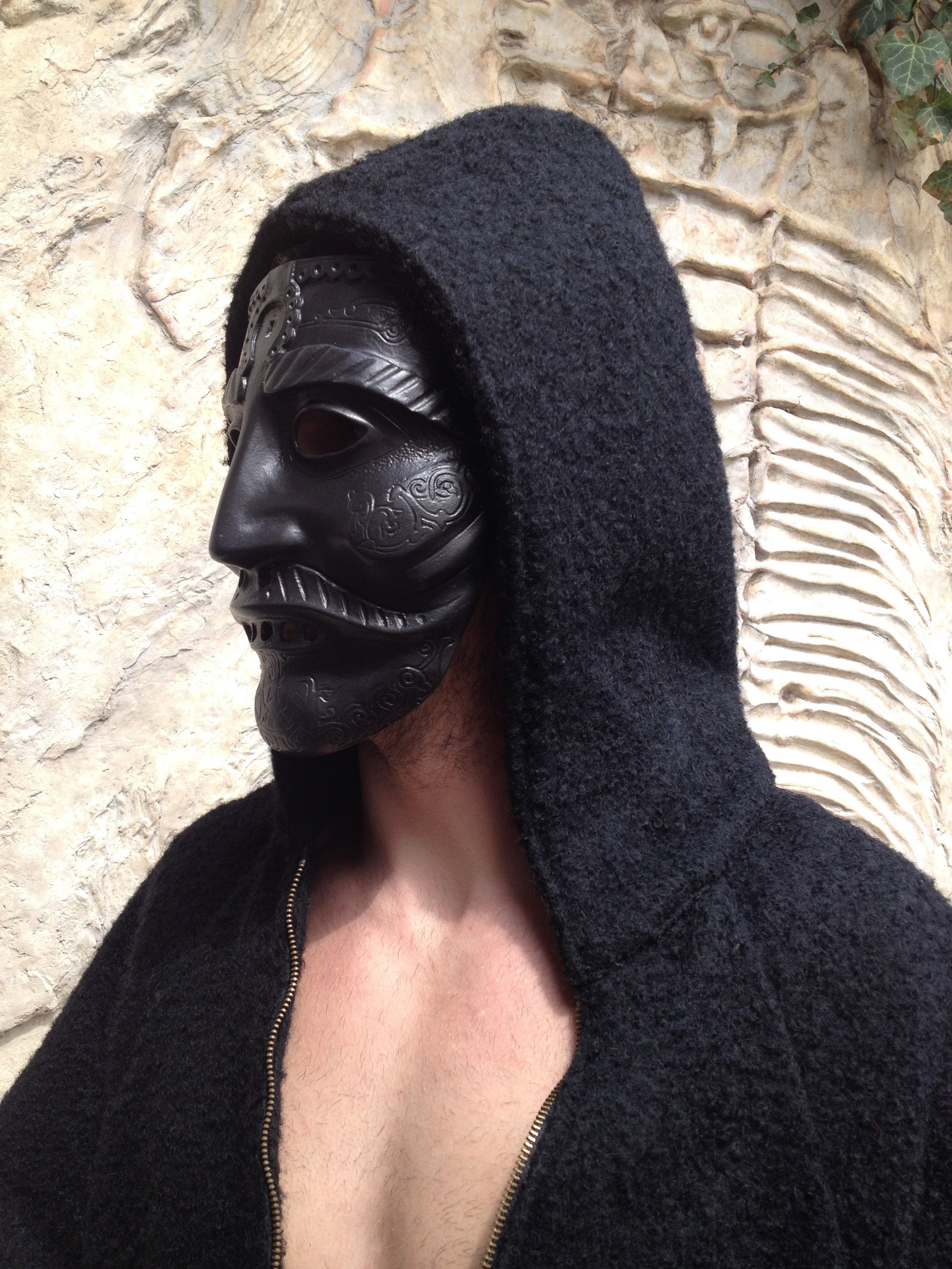 Black Mask Men's Masks Gothic Mask Halloween Accessory - Etsy