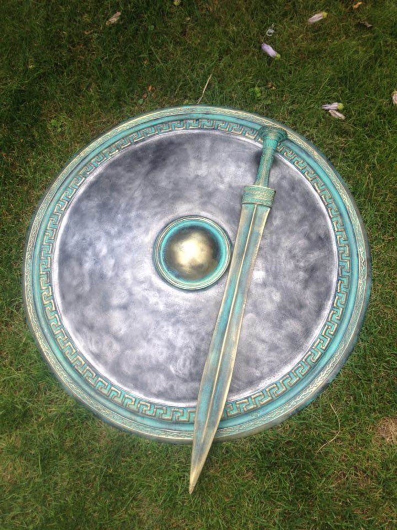 Larp Armor Set Greek Shield Sword Larp Costume Set - Etsy