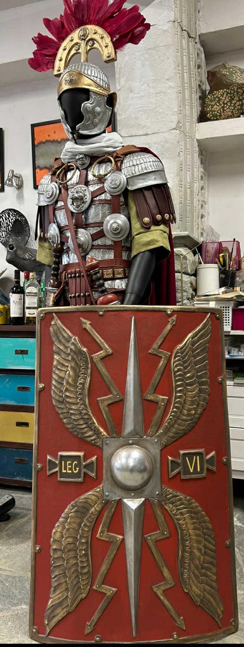 Roman Legionary Scutum Shield, Fiberglass Replica, Ancient Roman Armor ...
