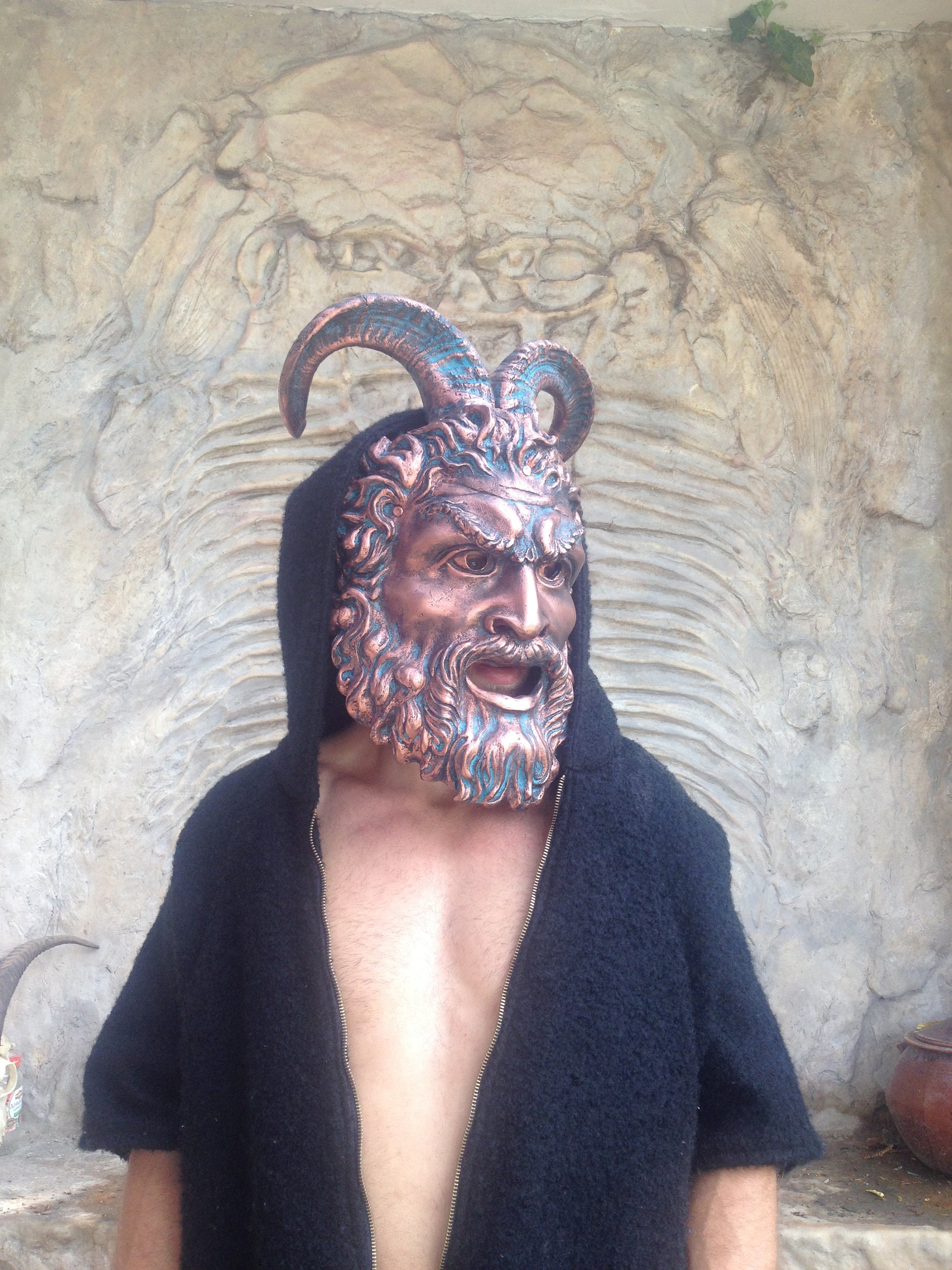 Demon Mask Halloween Mask Satir Mask for Men Mask with | Etsy