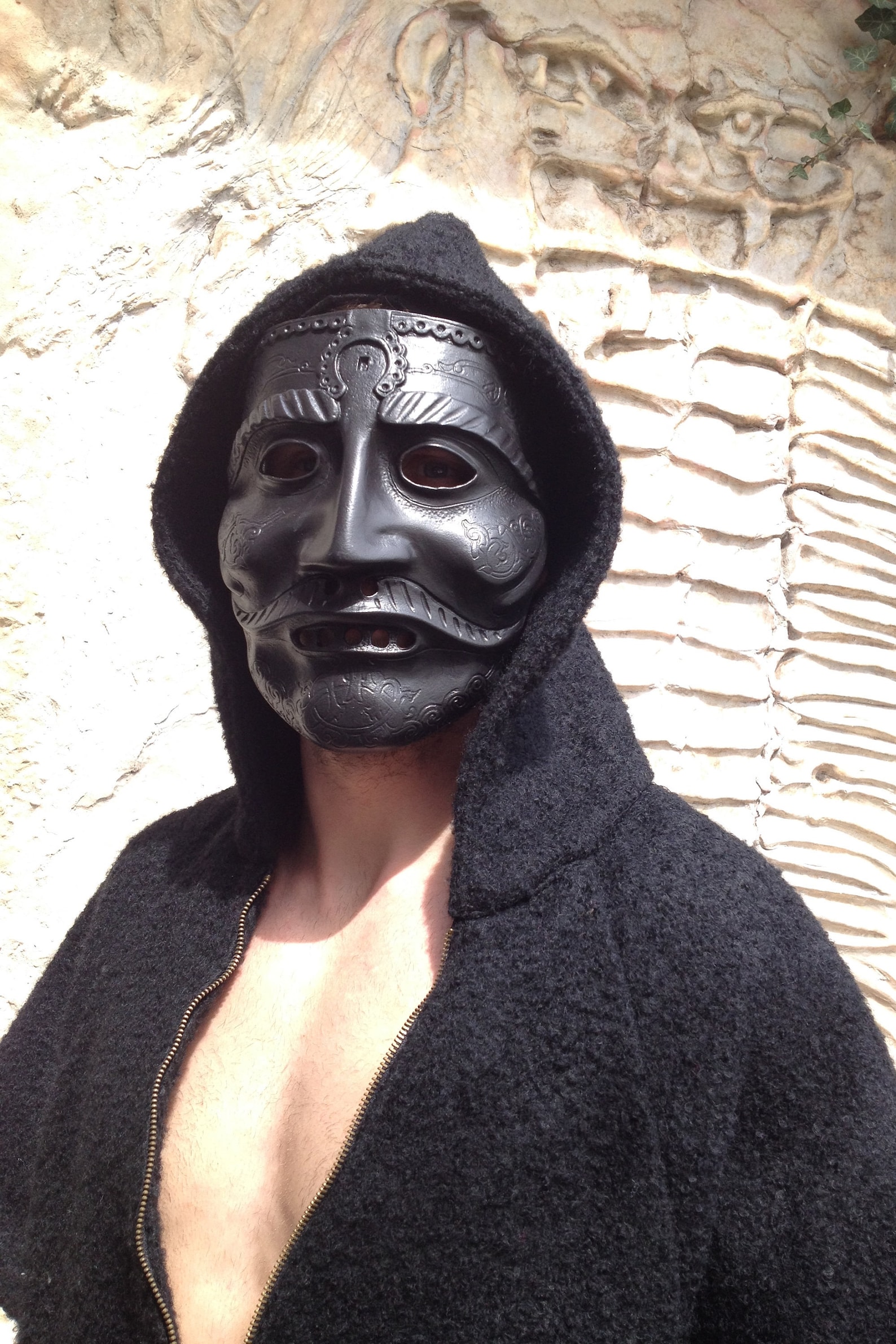 Black Mask Men's Masks Gothic Mask Halloween Accessory | Etsy