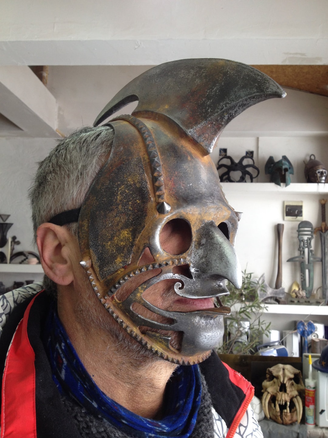 Metallic Silver Steampunk Mask: Burning Man Costume Helmet - Etsy