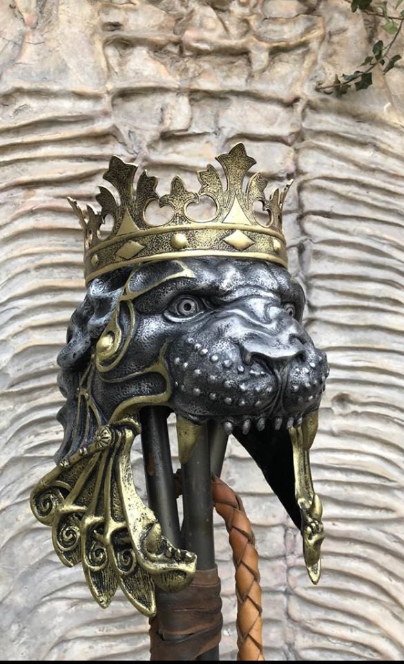 Lion Head King Helmet: Fiberglass Royal Crown, Medieval LARP Armor - Etsy