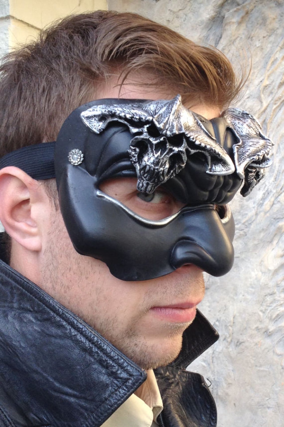 Black mask Halloween Mask Skull Mask Halloween Mask | Etsy