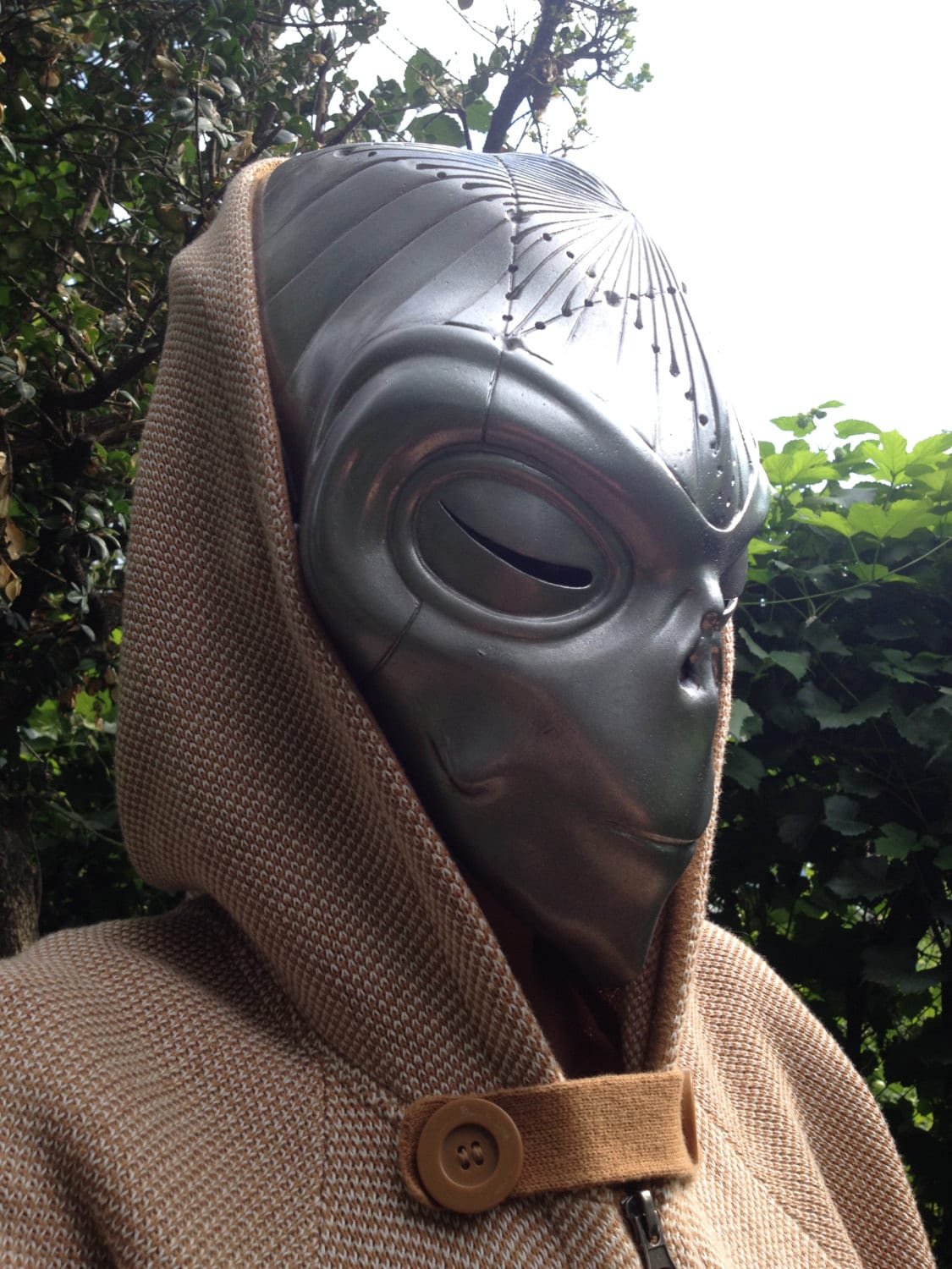 Silver Alien Mask: Futuristic Masquerade Helmet, Carnival Festival - Etsy