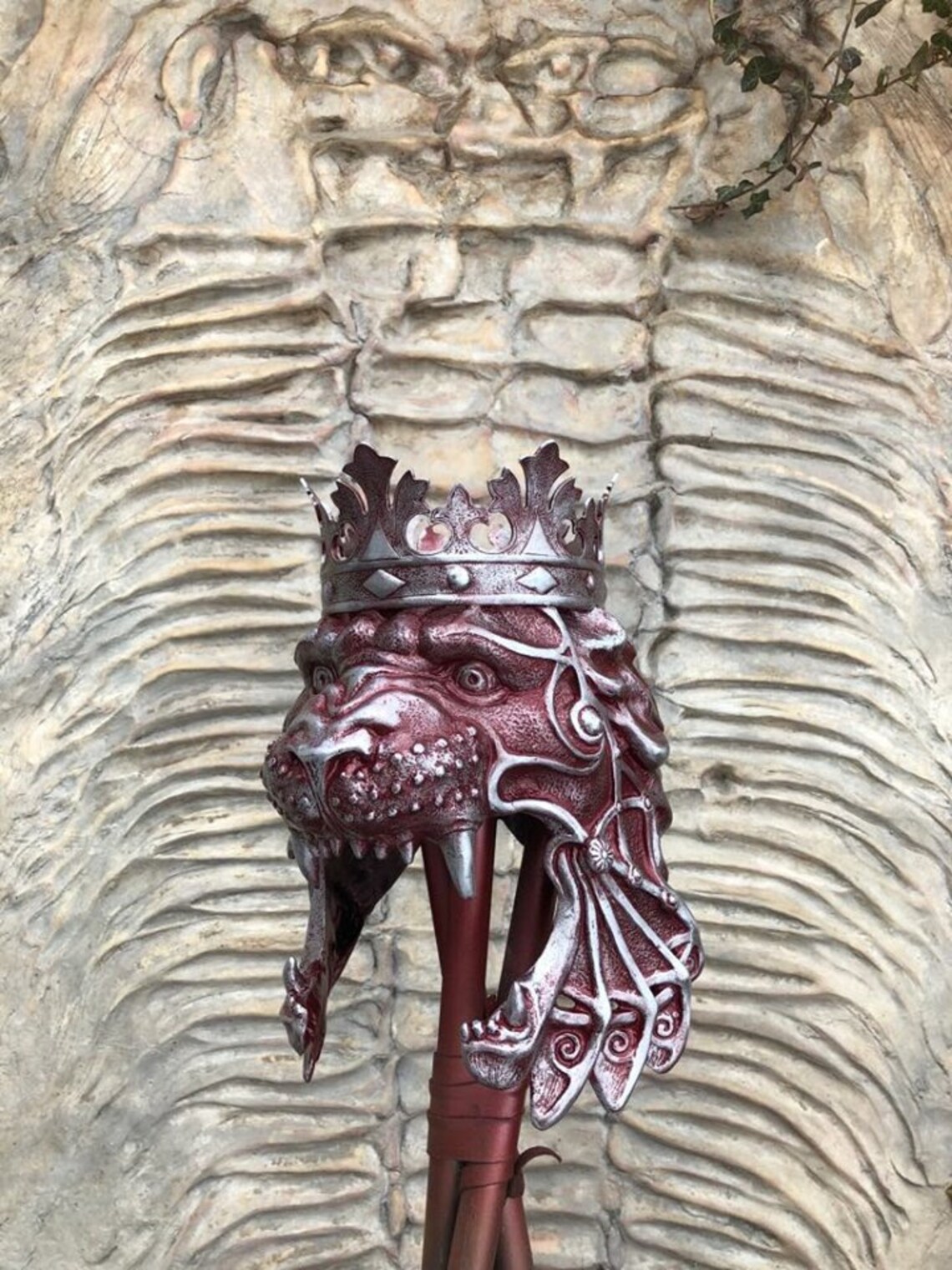 Red Royal Helmet Larp Helmet Larp Mask Paint Helmet Mask | Etsy