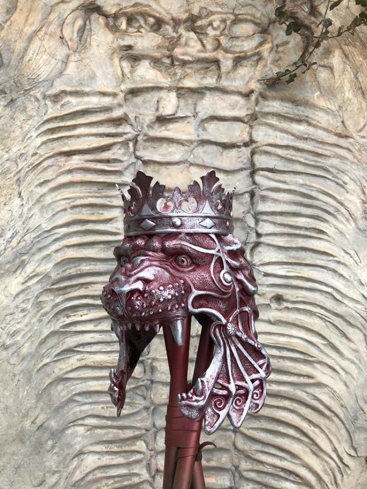 Red Royal Helmet Larp Helmet Larp Mask Paint Helmet Mask | Etsy