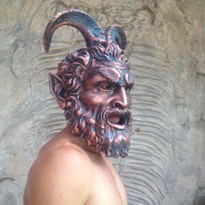 Demon Mask, Halloween Mask, Satir, Mask for Men, Mask With Horns ...