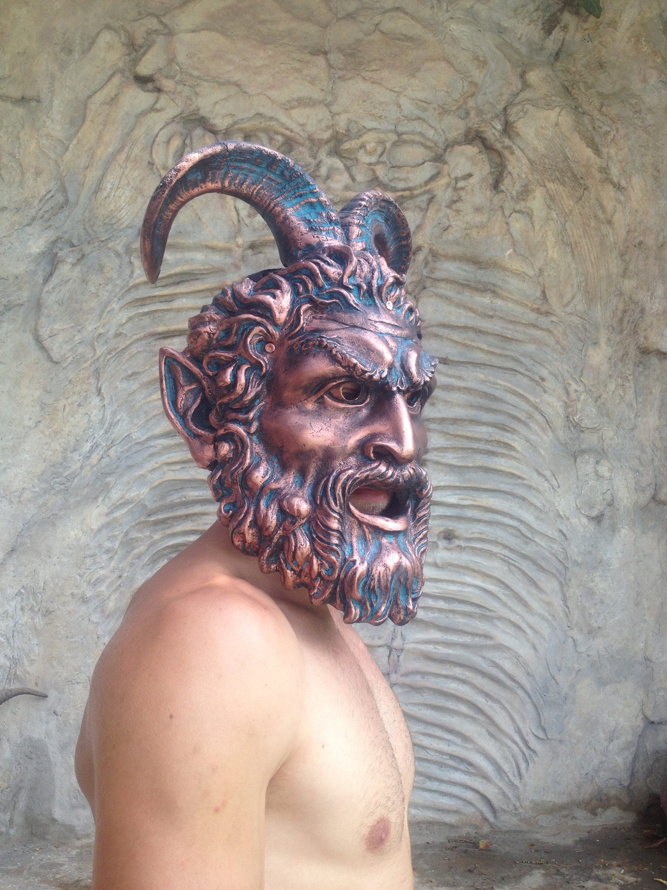 Demon Mask Halloween Mask Satir Mask for Men Mask with | Etsy