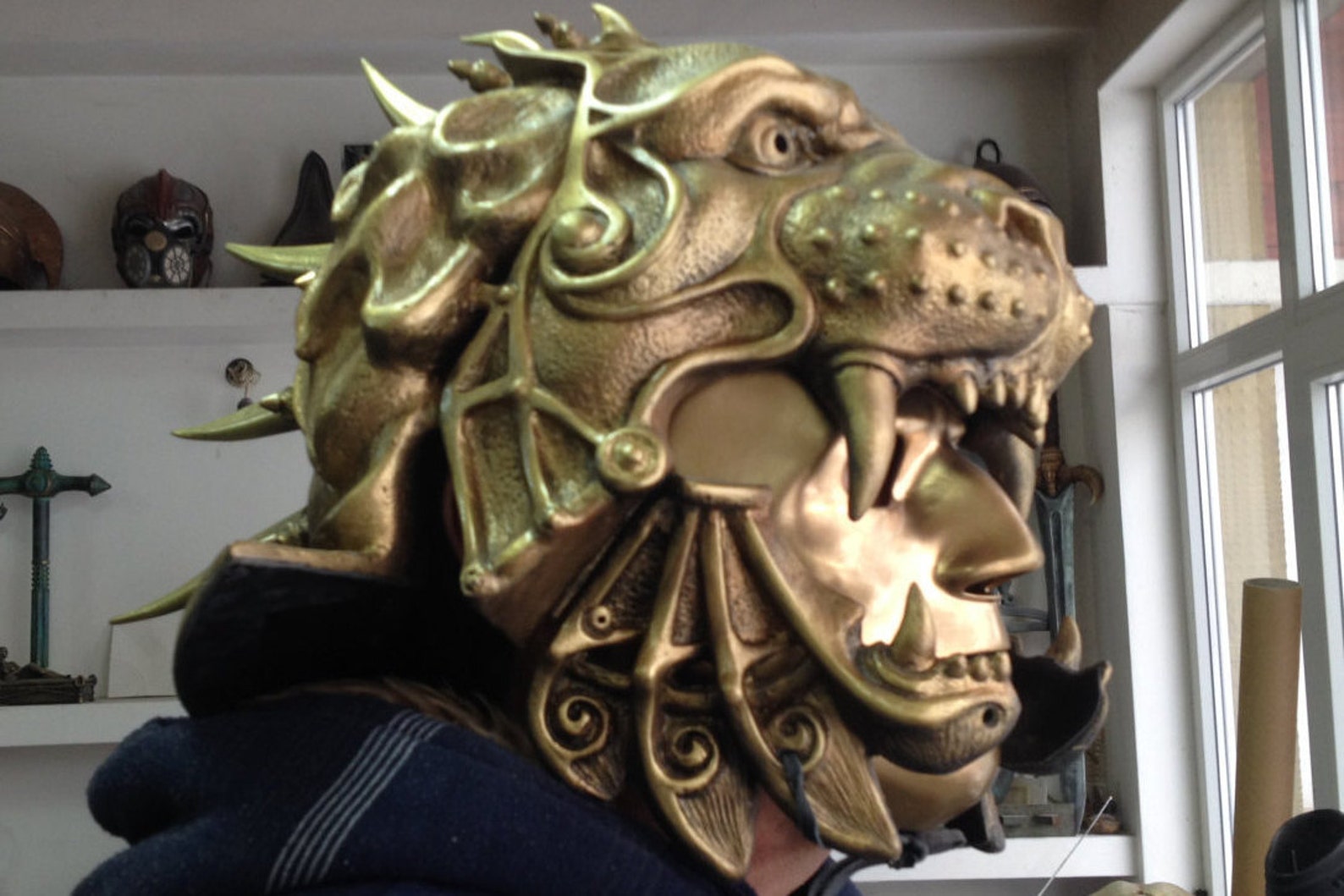 Mask Helmet Gladiator Helmet Predator Helmet Lion Sculpture - Etsy