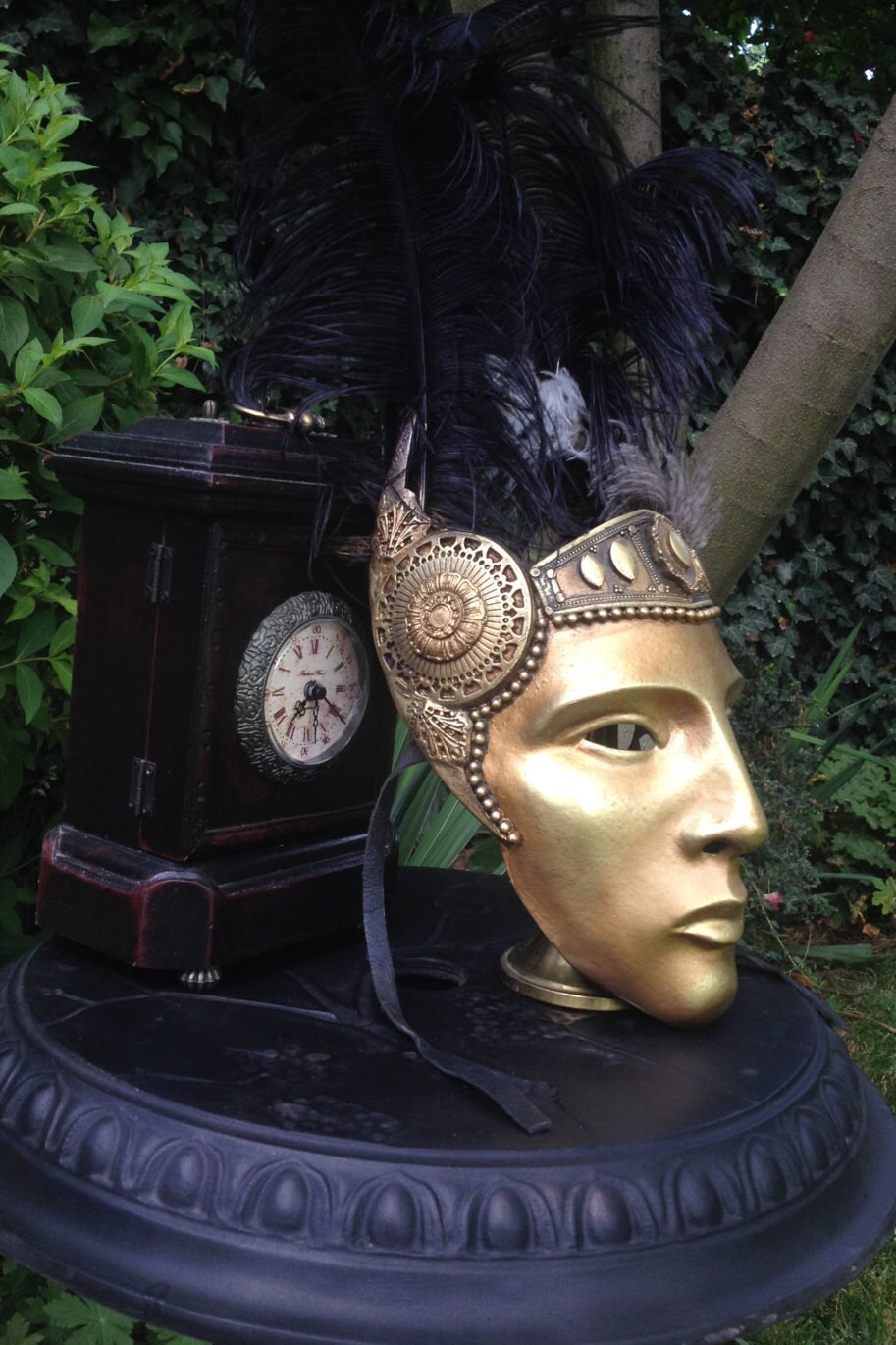 Ancient Roman Mask: Gold Masquerade Mask, Larp Armor - Etsy