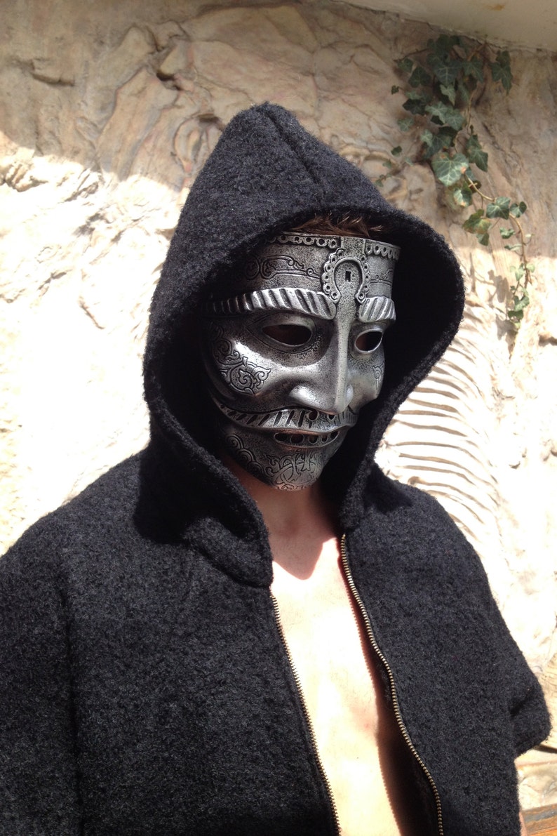 Silver Baron Mask: Gothic Dark Ages Battle Mask for LARP Cosplay - Etsy