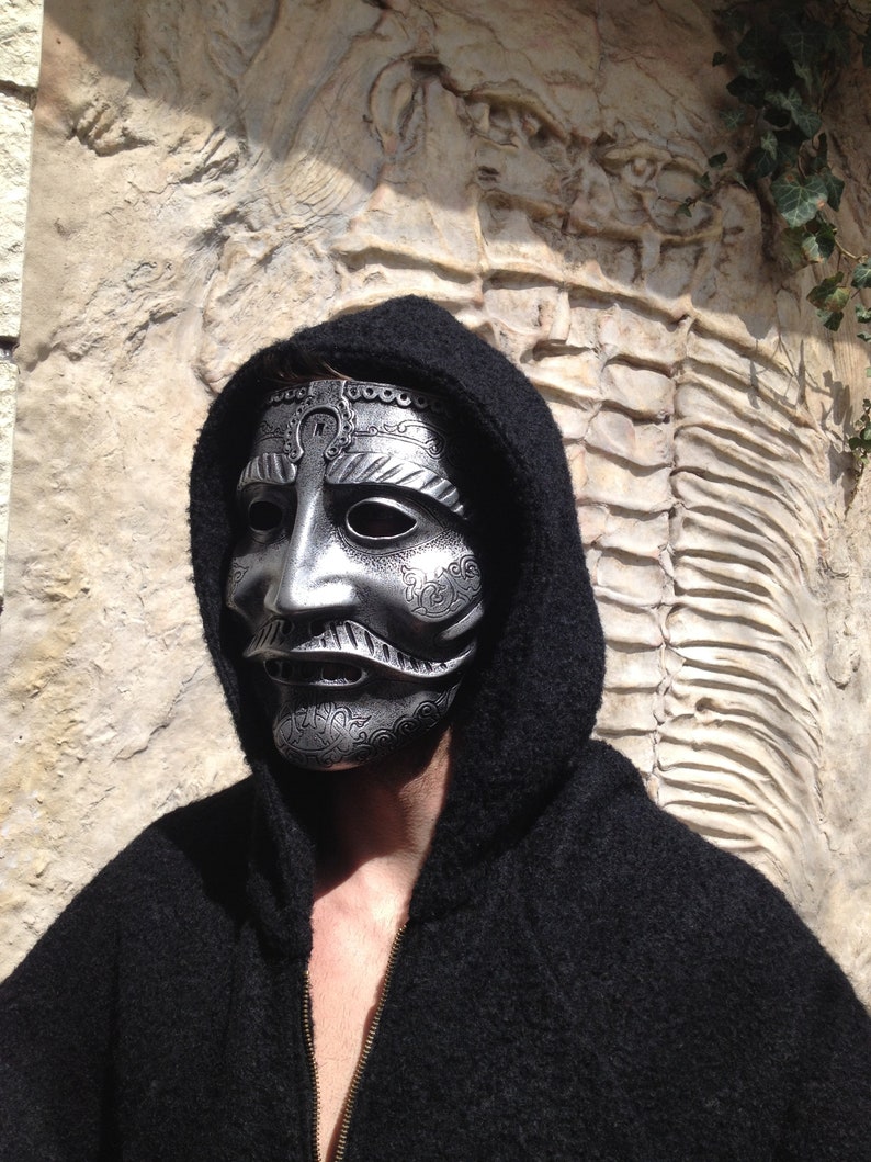 Baron Mask Gothic Mask Silver Mask Dark Ages Battle Mask - Etsy