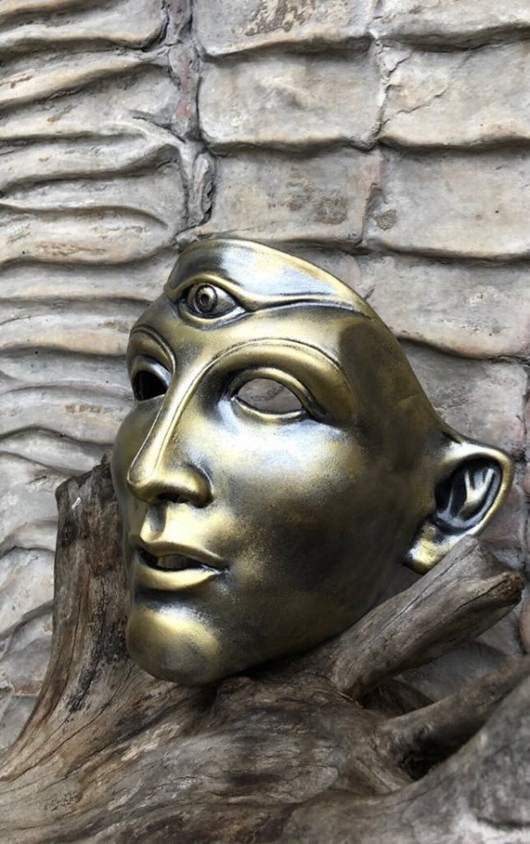 Gold Mask, Larp Mask, Masquerade Mask, Men's Mask, Carnival Costume ...