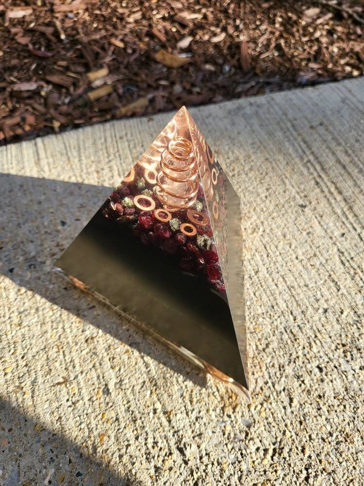 Raw Garnet Orgonite Pyramid - Etsy