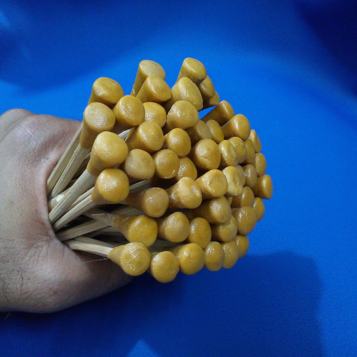 50 Piece Wooden Dop Stick With Epoxy Wax for Gemstones Cutting and ...