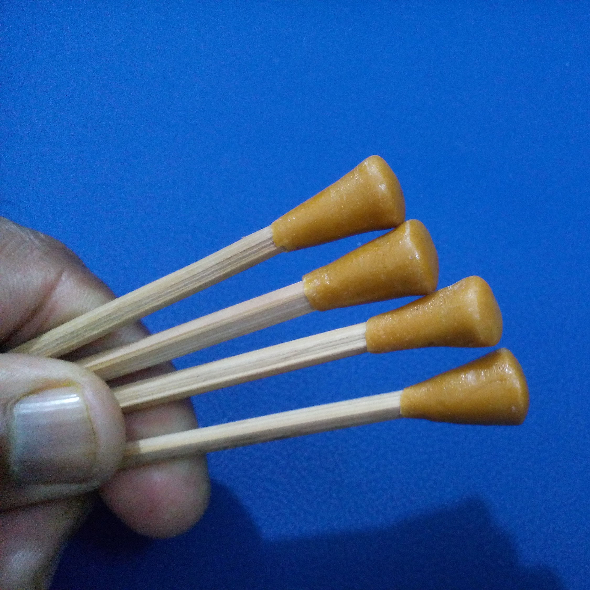 50 Piece Wooden Dop Stick With Epoxy Wax for Gemstones Cutting and ...