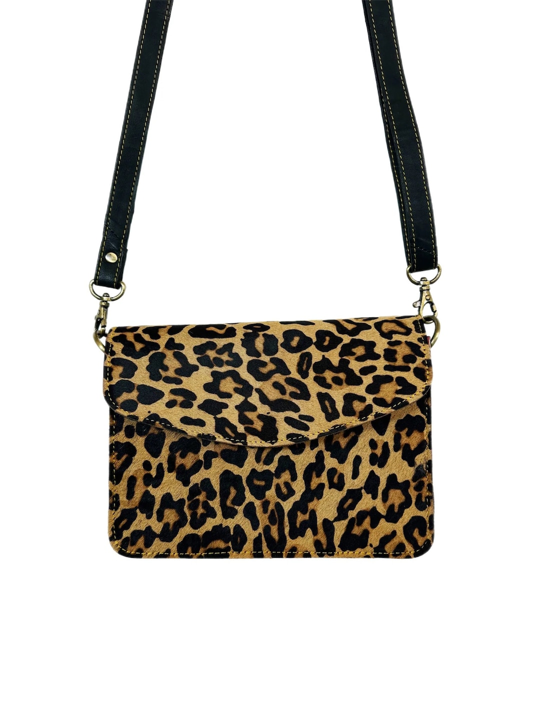 Leopard Leather Purse, Western Purse Crossbody Bag, Brown Black Cheetah ...