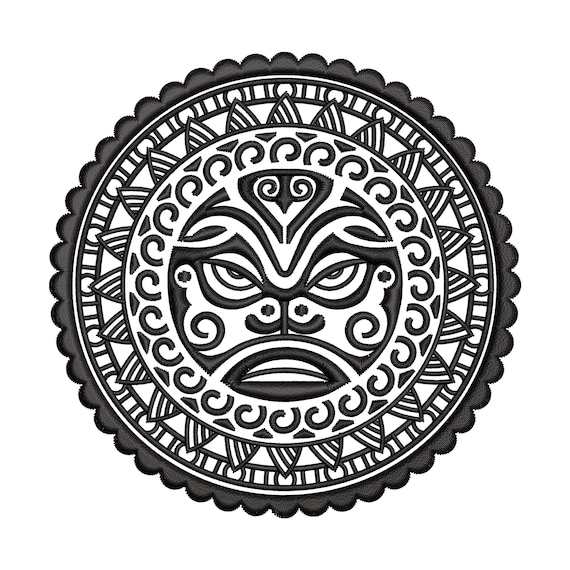 Sun Moon Hawaiian Silhouette Tribal Polynesian Badge Patch | Etsy