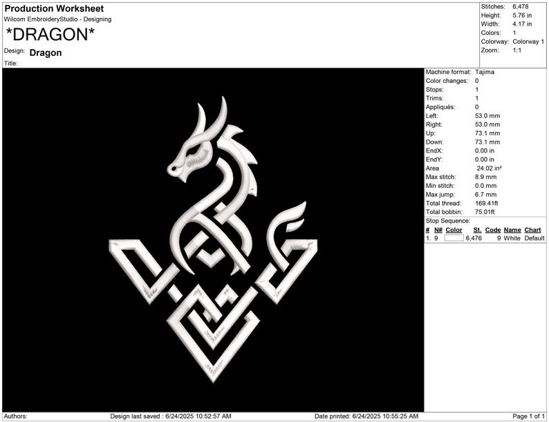 Dragon Celtic Embroidery Design: Nordic Viking Art (digital Pattern, 4 ...