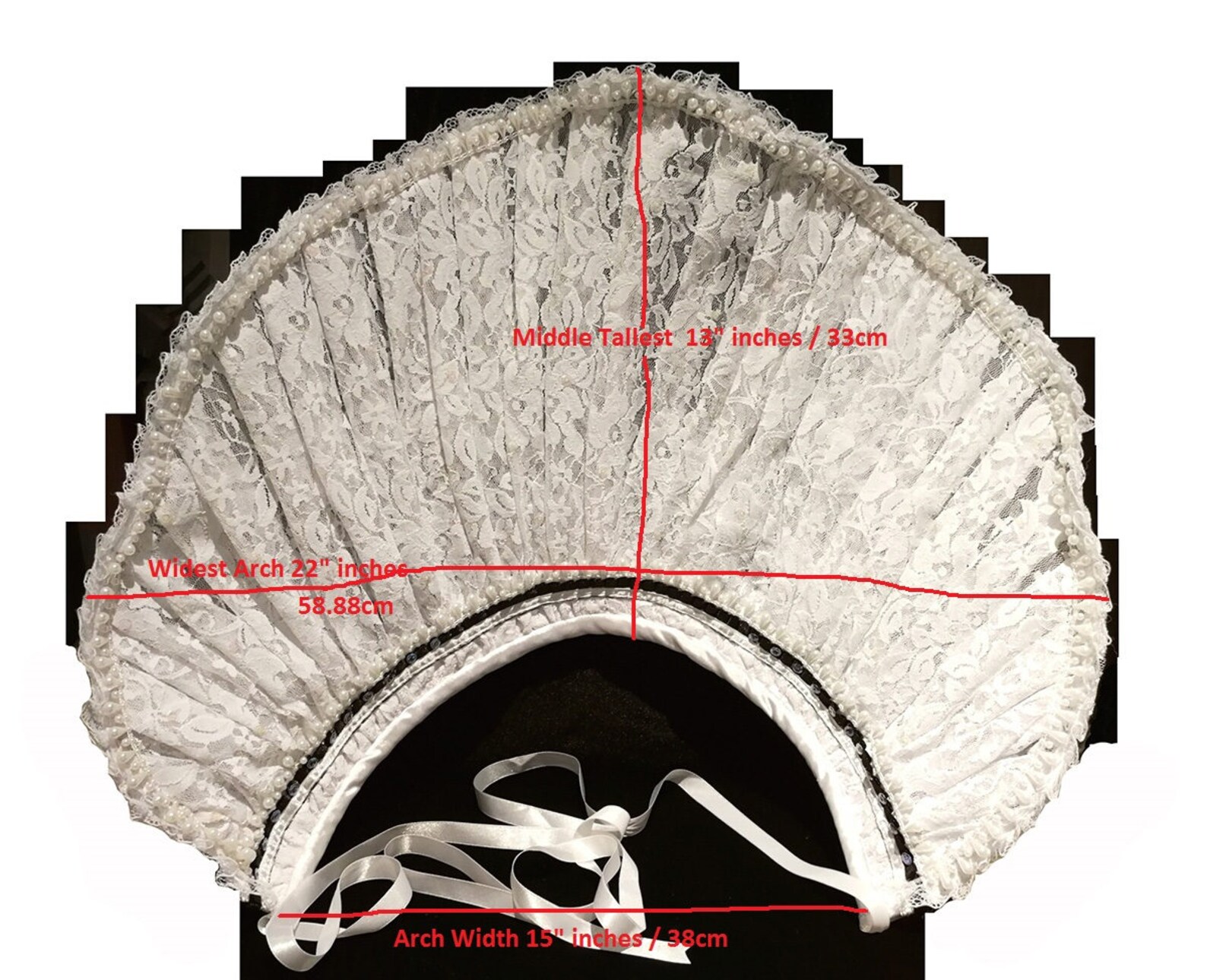 Elizabethan Cartwheel Neck Ruff Tudor Pearl Collar Ruff - Etsy UK