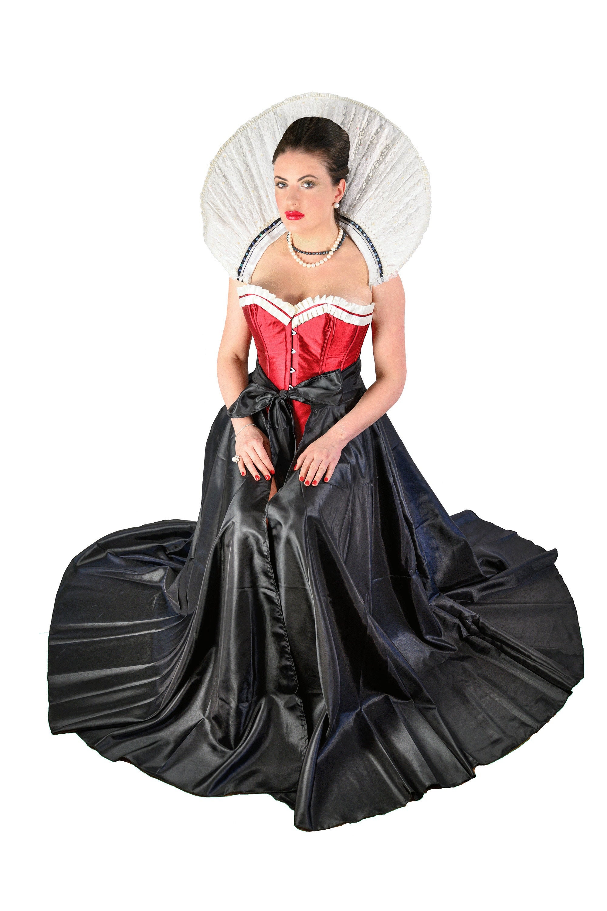 Elizabethan Cartwheel Neck Ruff Tudor Pearl Collar Ruff - Etsy UK