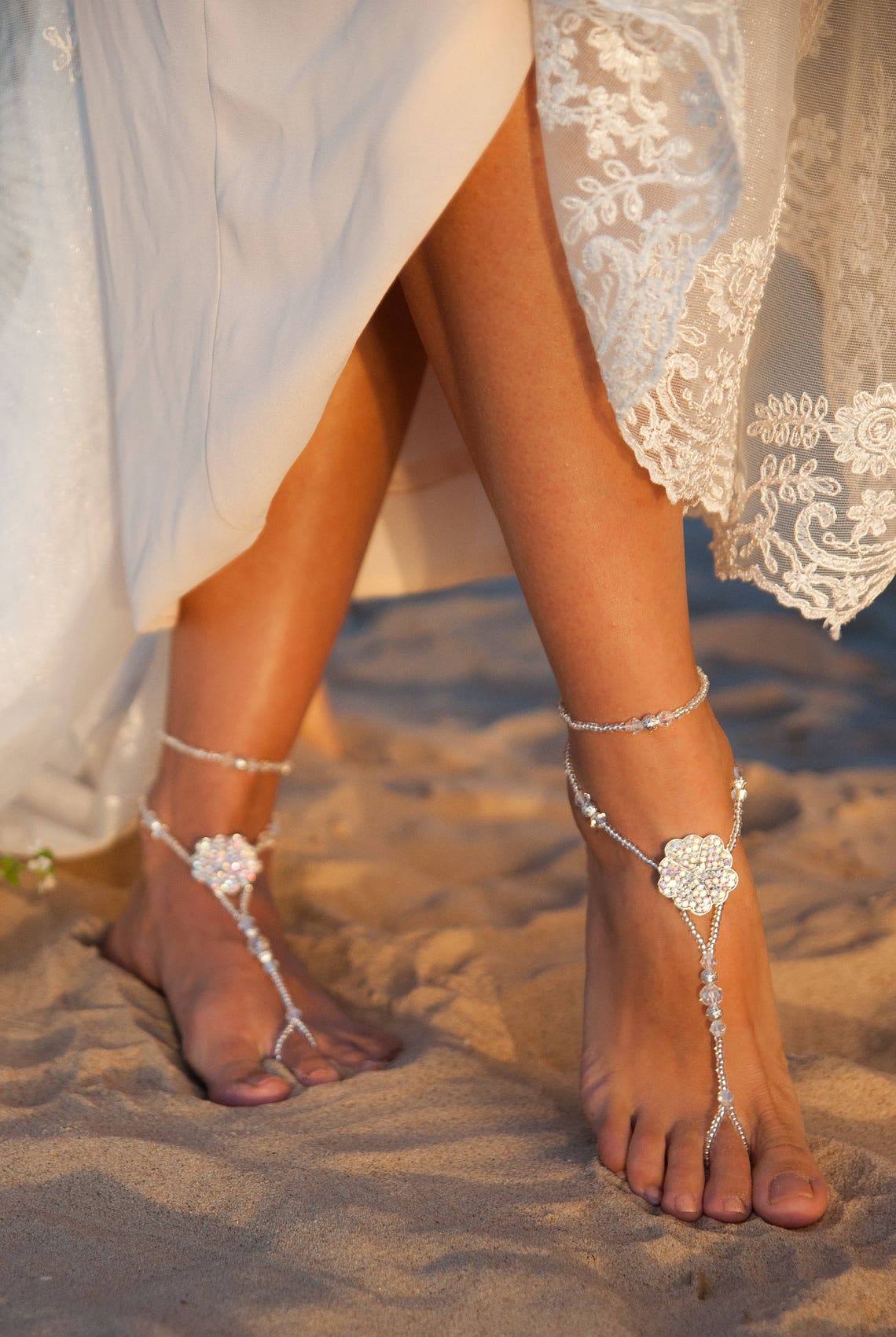 Bridal Foot Jewelry Crystal Barefoot Sandals Swarovski - Etsy