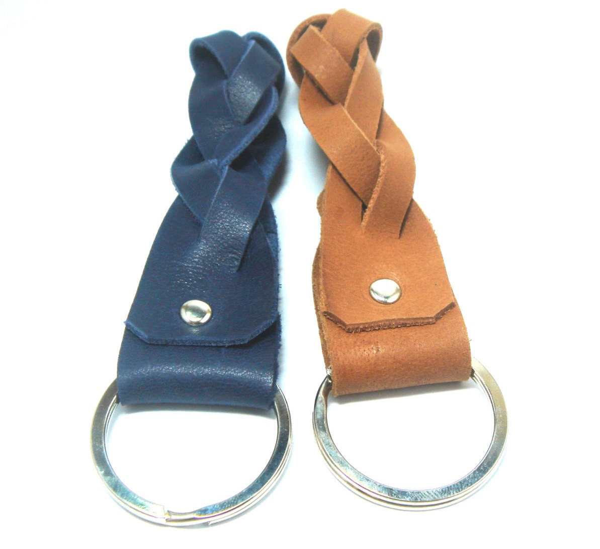 Braided Leather Keychain/leather Braided Lanyard/leather Keychain ...