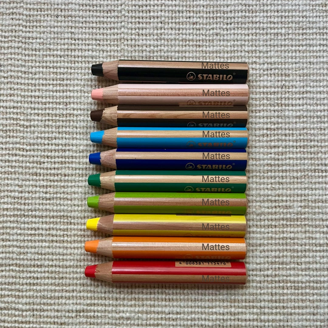 Stabilo JUMBO Woody Colored Pencils With Name Engraving for Toddlers ...