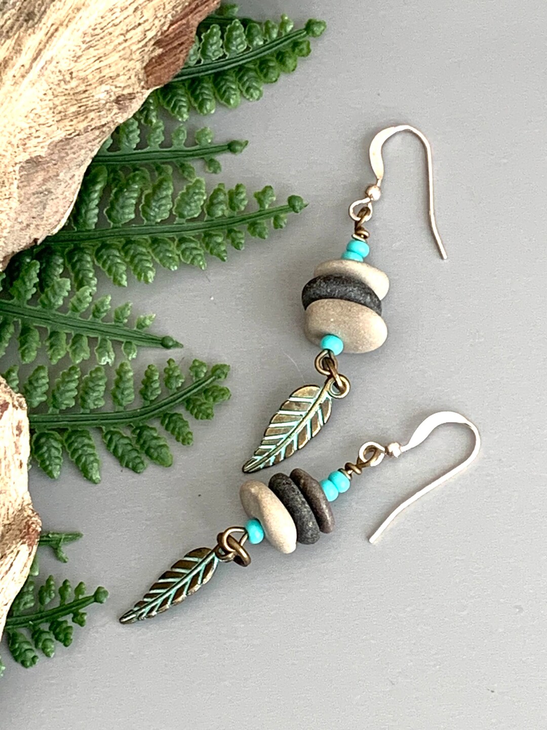 Simple Pebble Earrings for Women, Handmade Lightweight Short Stone ...