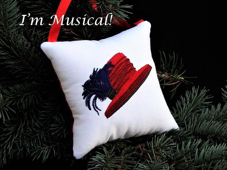 Red Hat Music Box Pillow -- Personalized Embroidered MUSICAL Keepsake ...