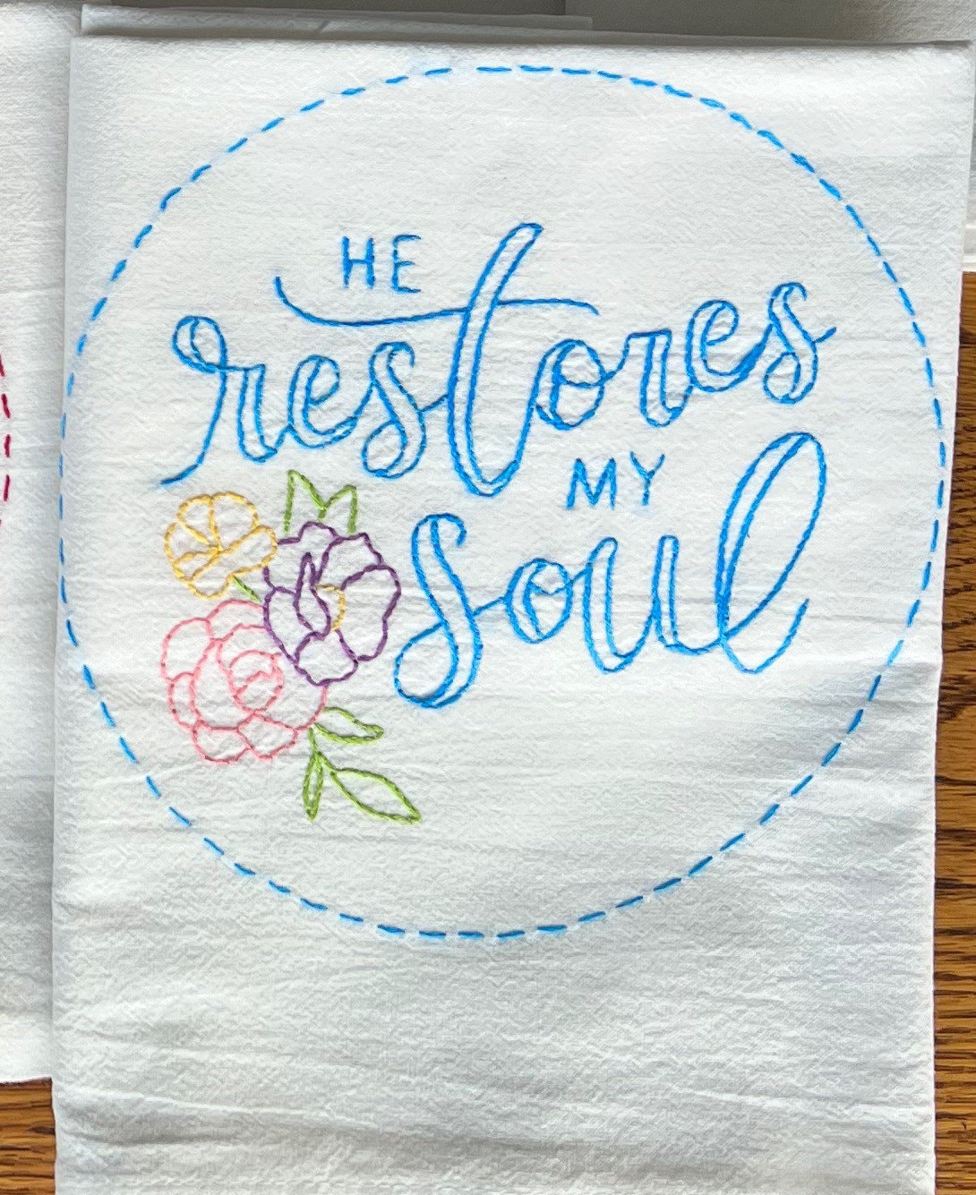 Set of 7 Hand Embroidered Kitchen Towels With "religious" Theme, Flour ...