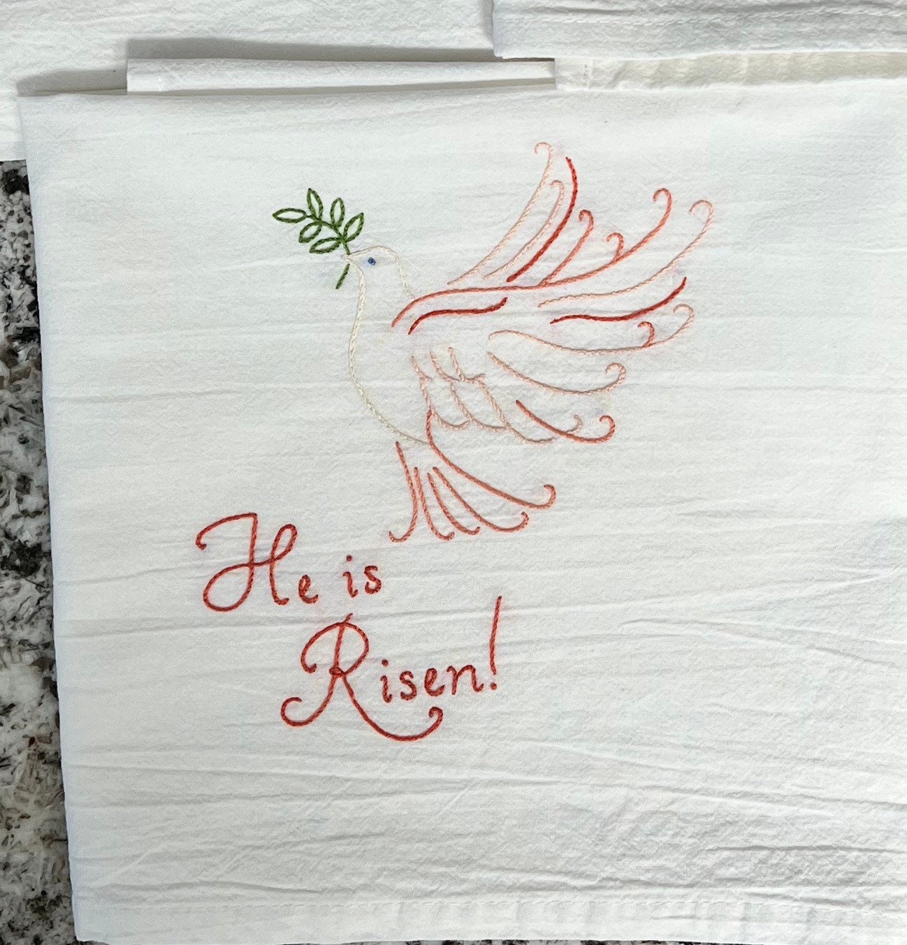 Set of 7 Hand Embroidered Kitchen Towels With "religious" Theme, Flour ...