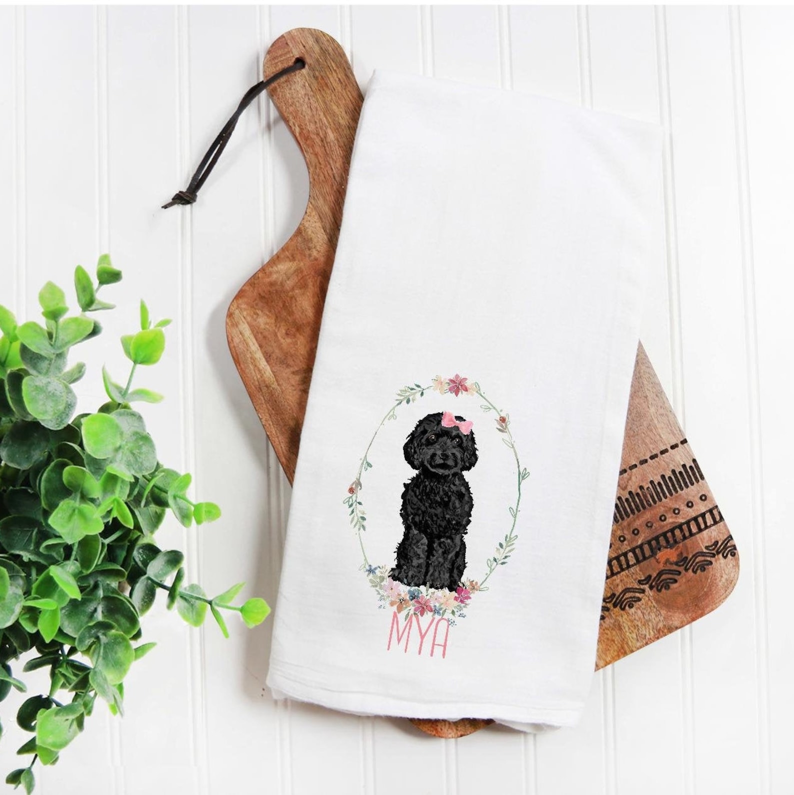 Custom Black Cockapoo Flour Sack Towel, Mom Gift, Dog Mom, Dog Dad ...