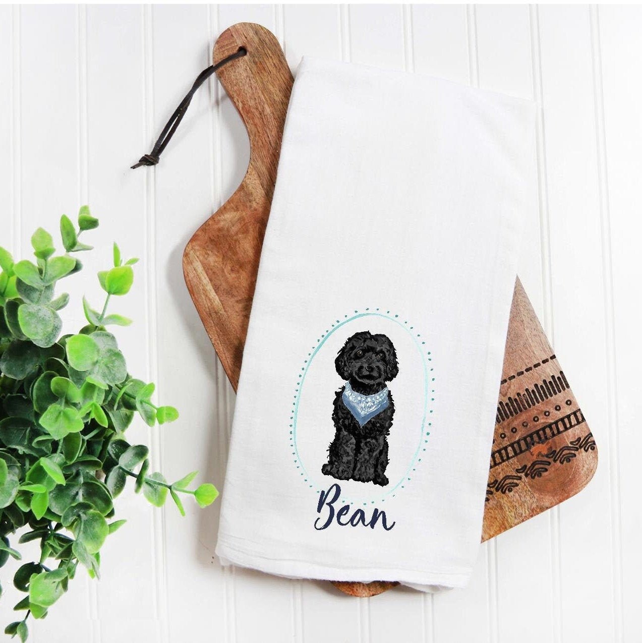 Custom Black Cockapoo Flour Sack Towel, Mom Gift, Dog Mom, Dog Dad ...