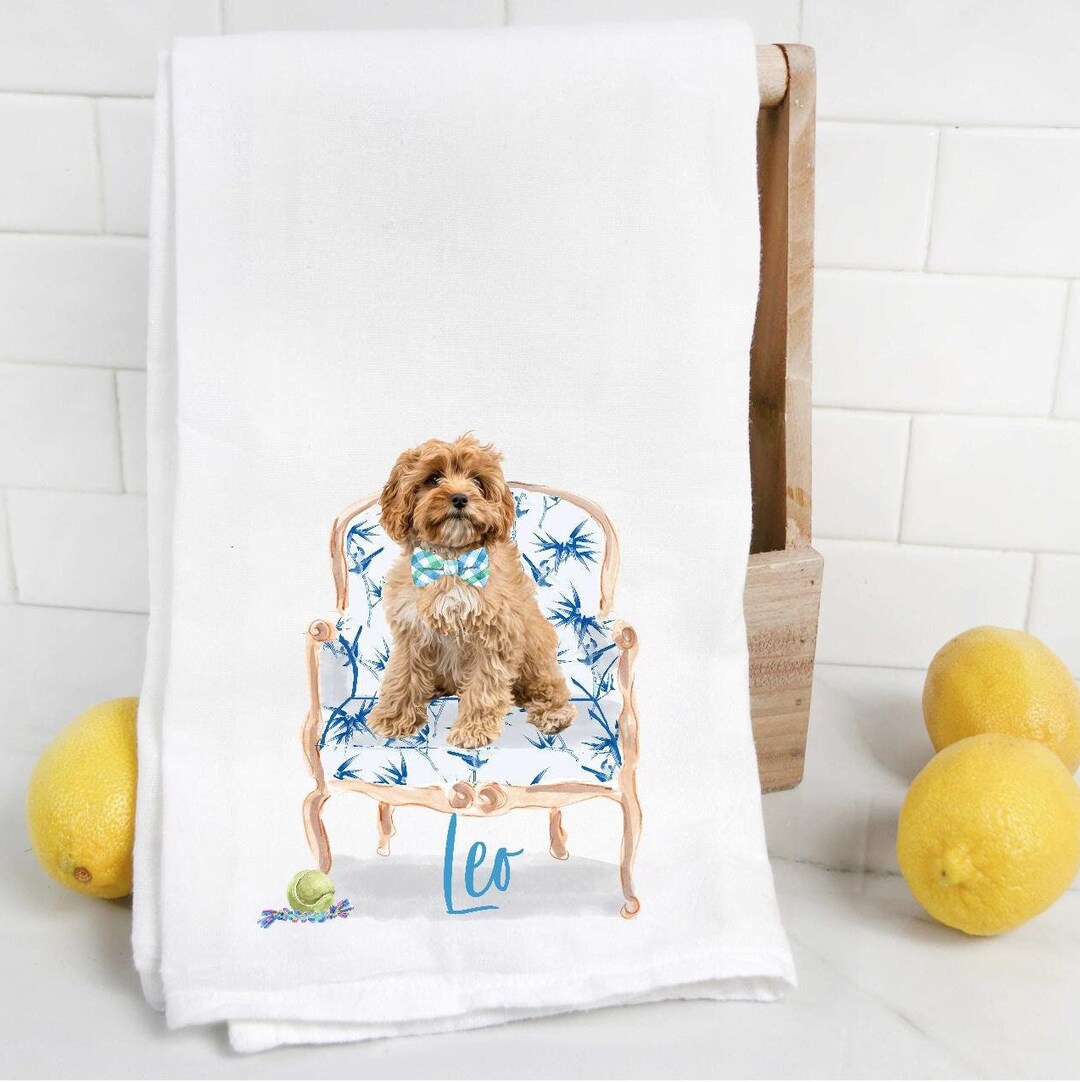Custom Cavapoo Flour Sack Towel, Tea Towel, Dog Mom, Dog Dad ...