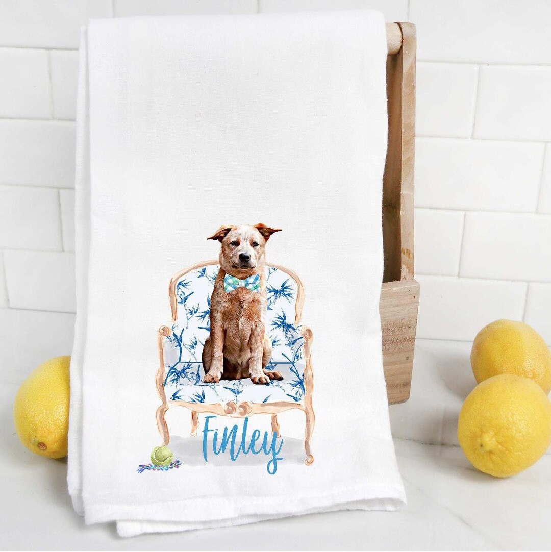 Custom Red Heeler, Cattle Dog Flour Sack Towel, Tea Towel, Dog Mom, Dog ...