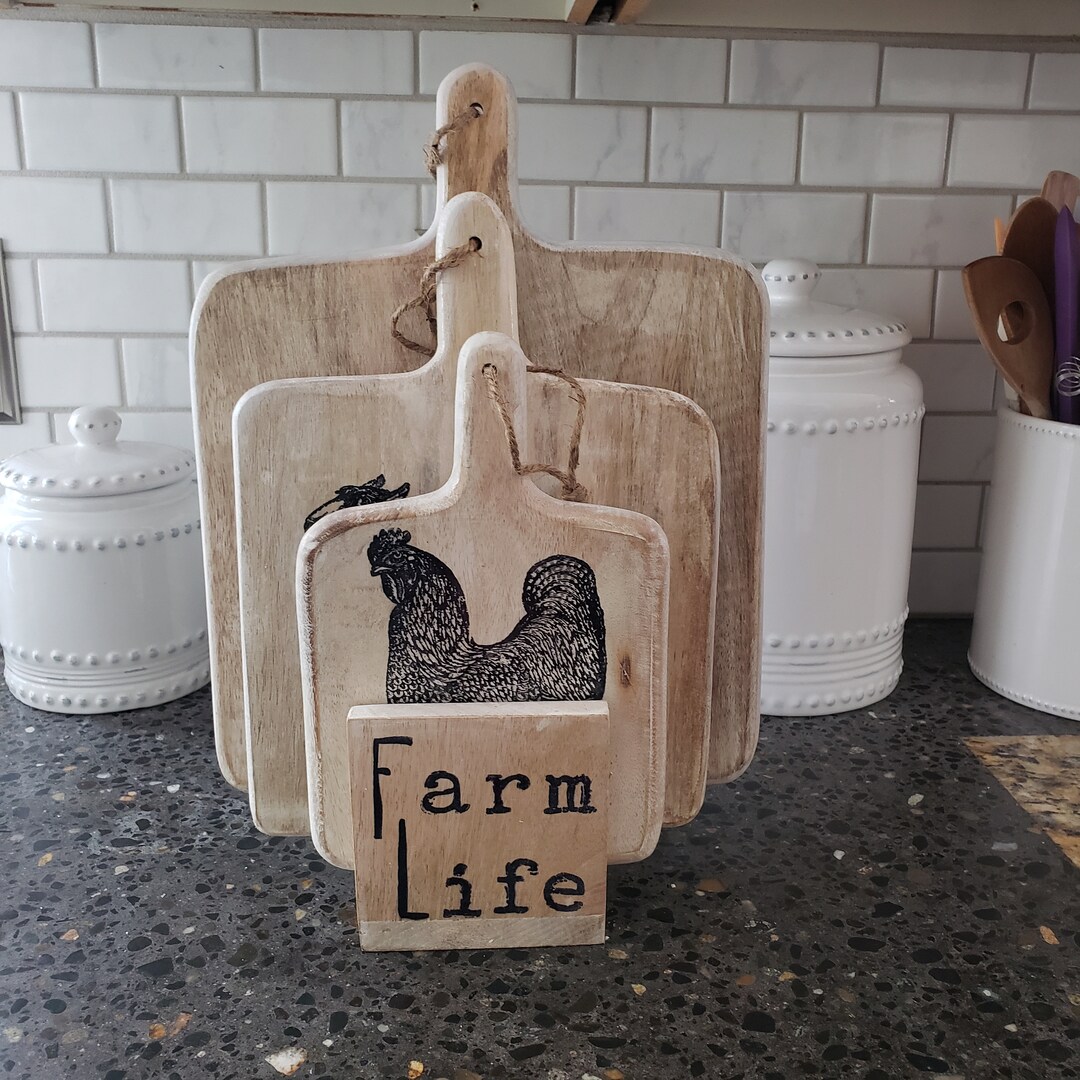 Farmhouse/cottage Style Hand Designed Charcuterie/bread Board Set Three ...