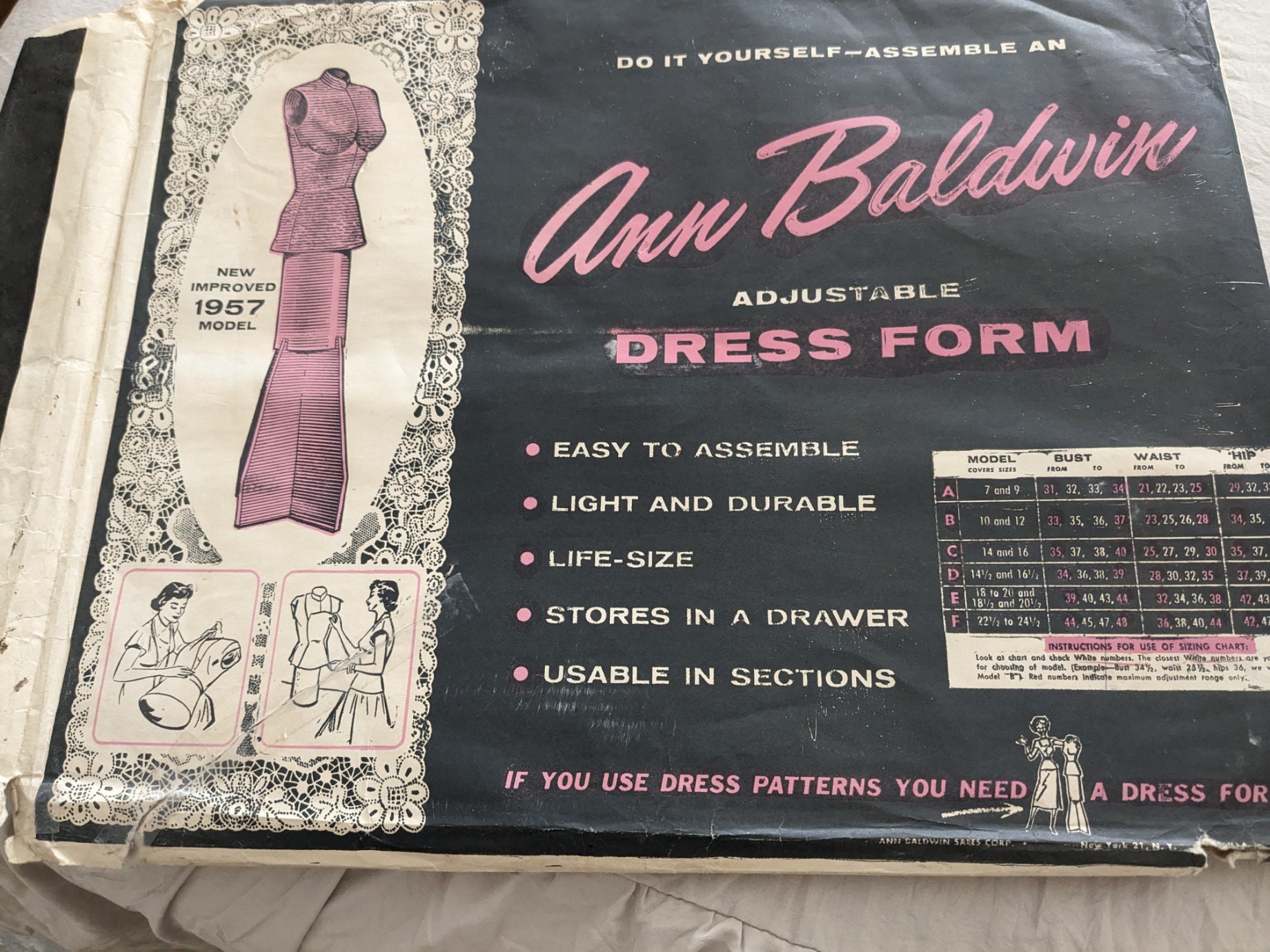 Antique Ann Baldwin Adjustable Dress Form 1957 Edition - Extremely Rare ...